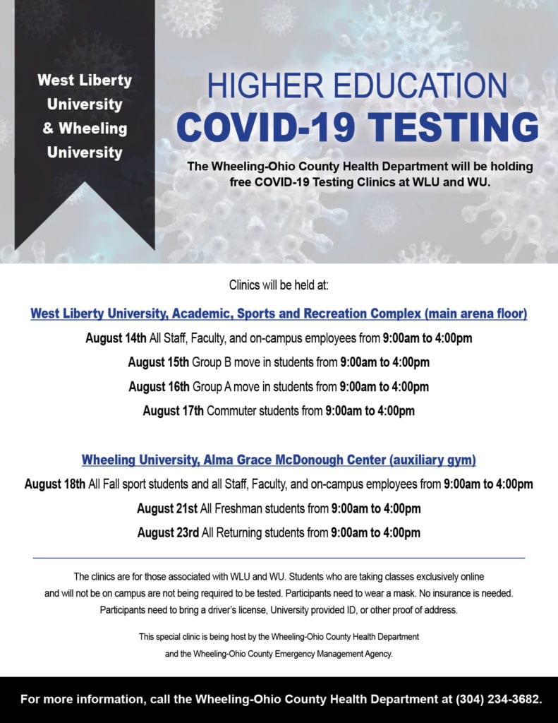 Times, Dates, Details on FREE COVID Testing - WLU: News & Media Relations